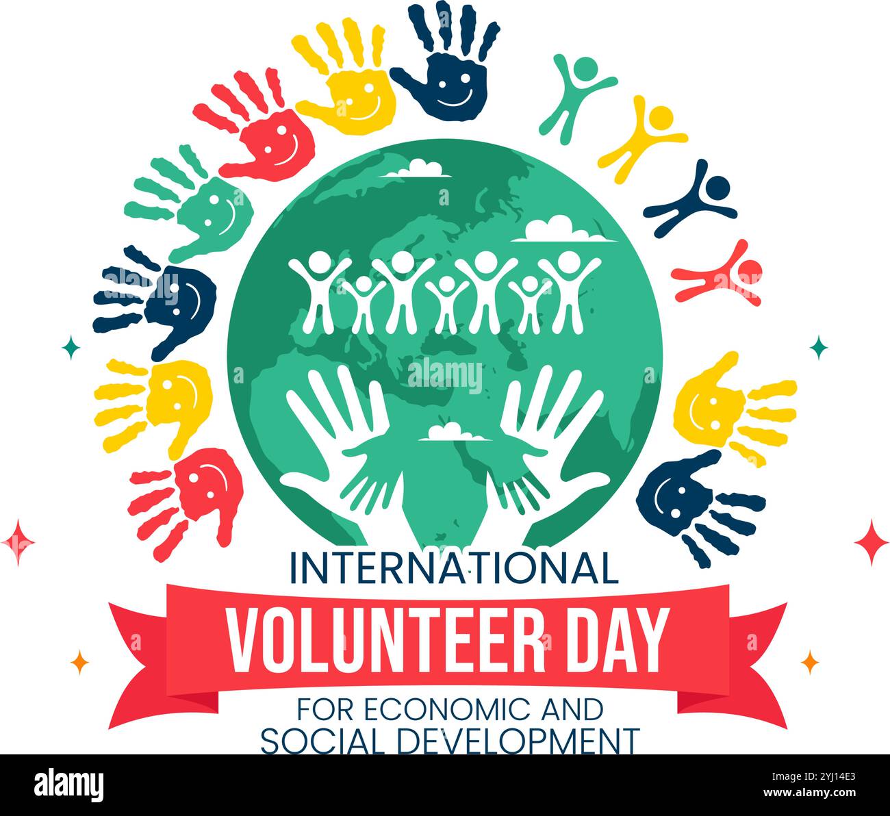 International Volunteer Day for Economic and Social Development Vector ...