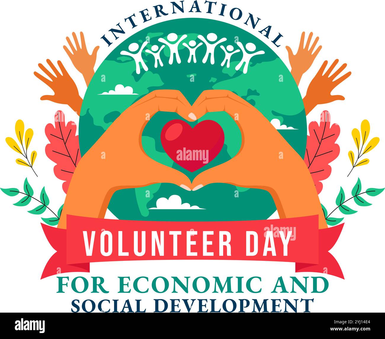 International Volunteer Day for Economic and Social Development Vector ...