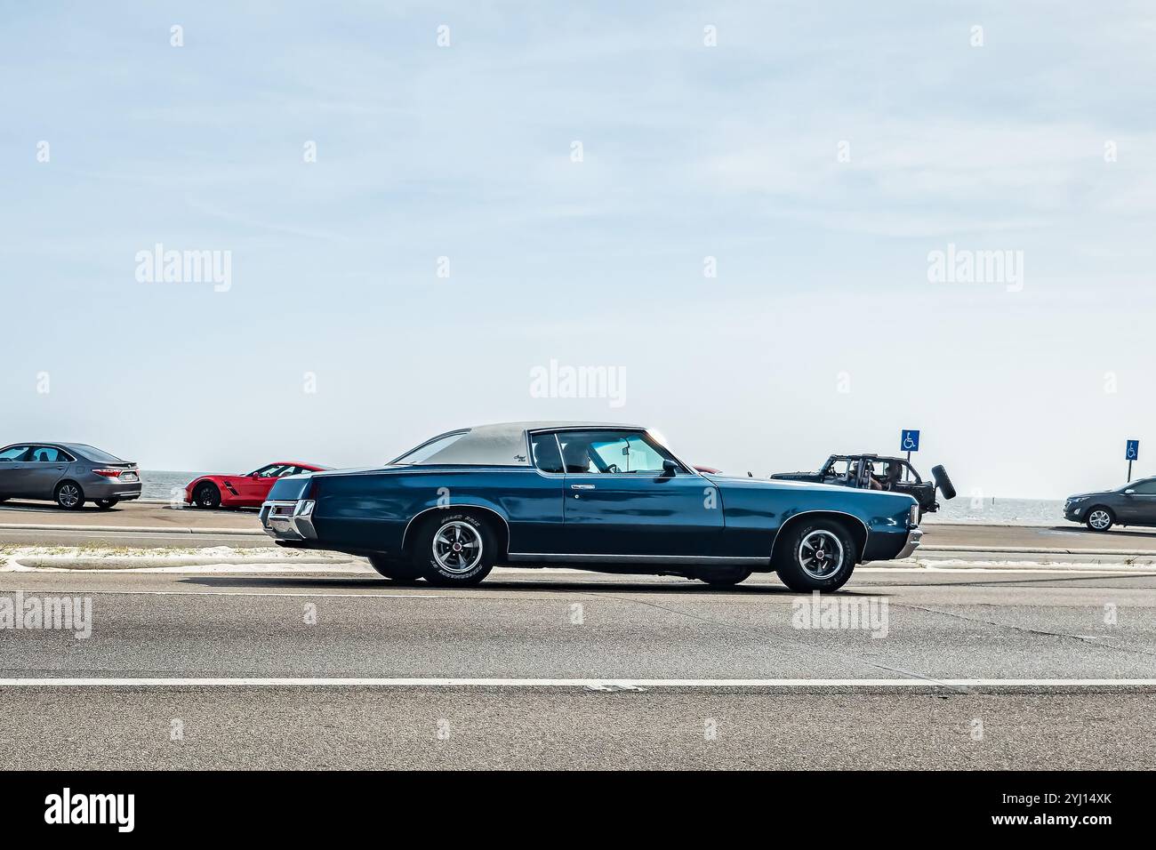 Gulfport, MS - October 04, 2023: Wide angle side view of a 1971 Pontiac ...
