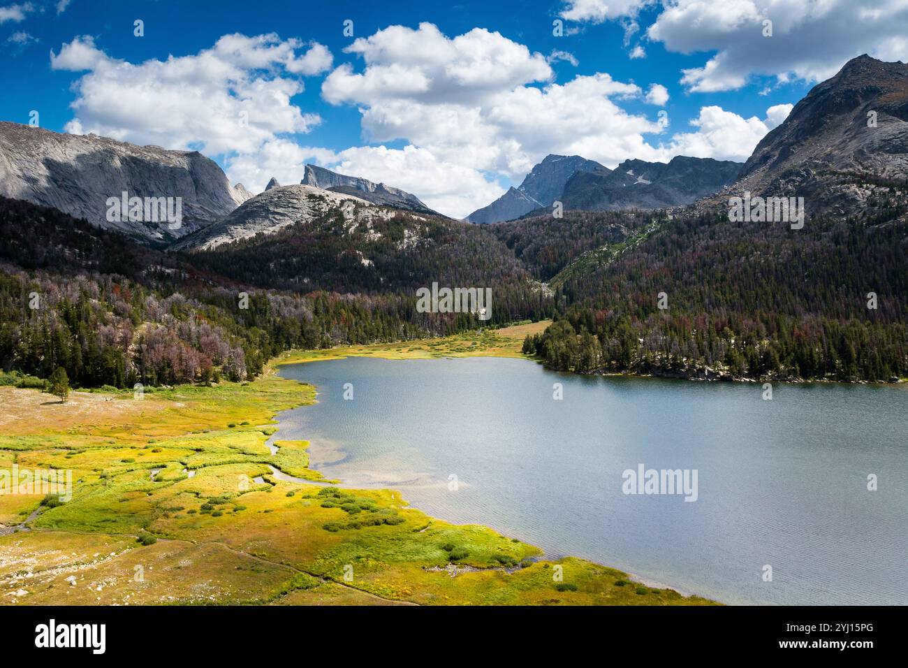The Wind River Mountains surrounding Big Sandy Lake, Bridger Wilderness ...
