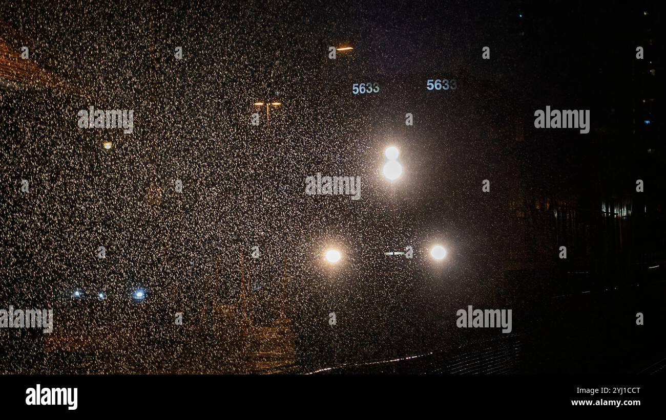 caught this train coming through town during a storm... trains in the ...