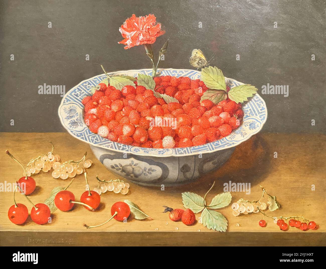 Wild Strawberries and a Carnation in a Wan-Li Bowl by Jacob Van ...
