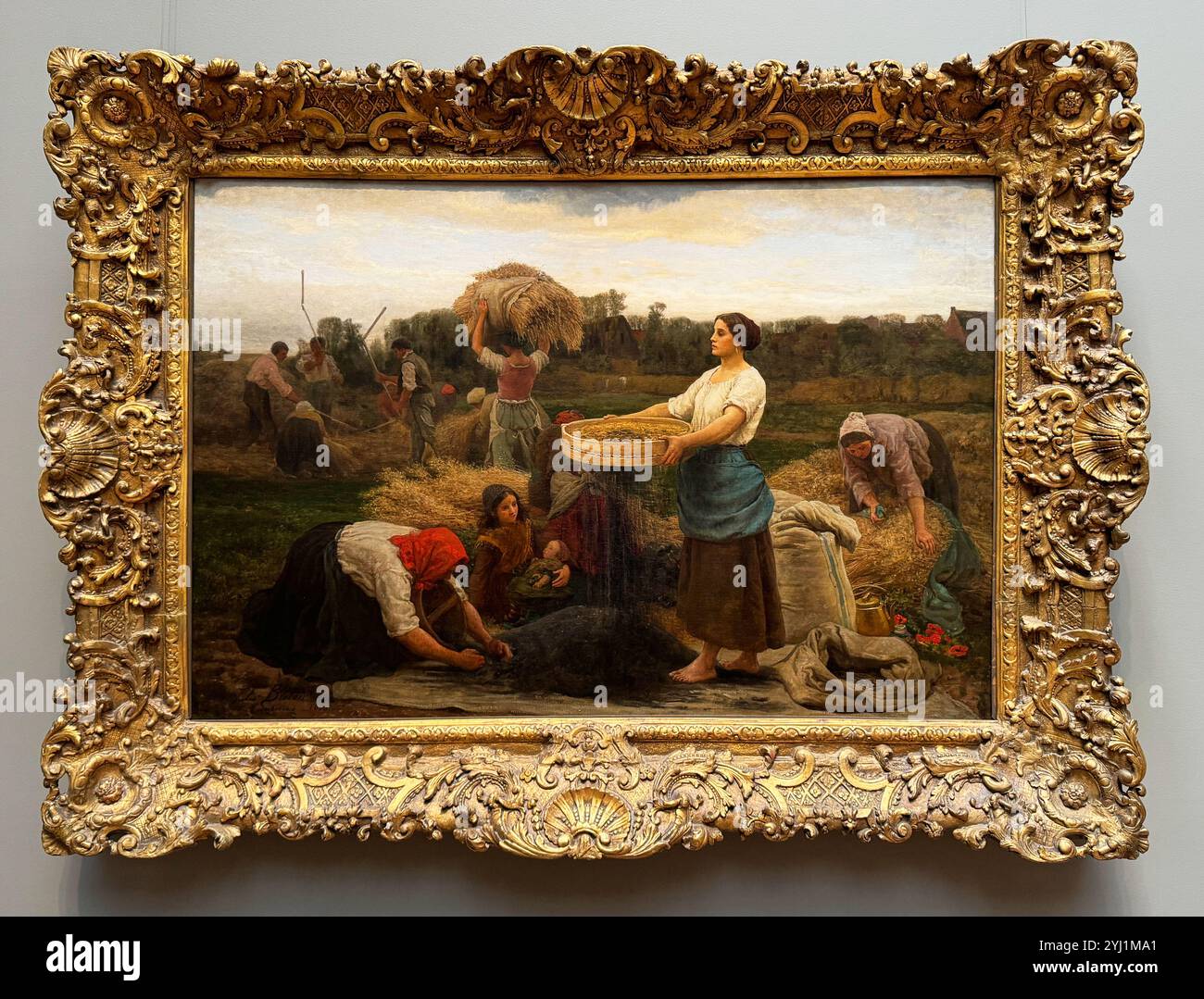Harvesting Rapeseed by Jules Breton. Women working in fields, cutting ...