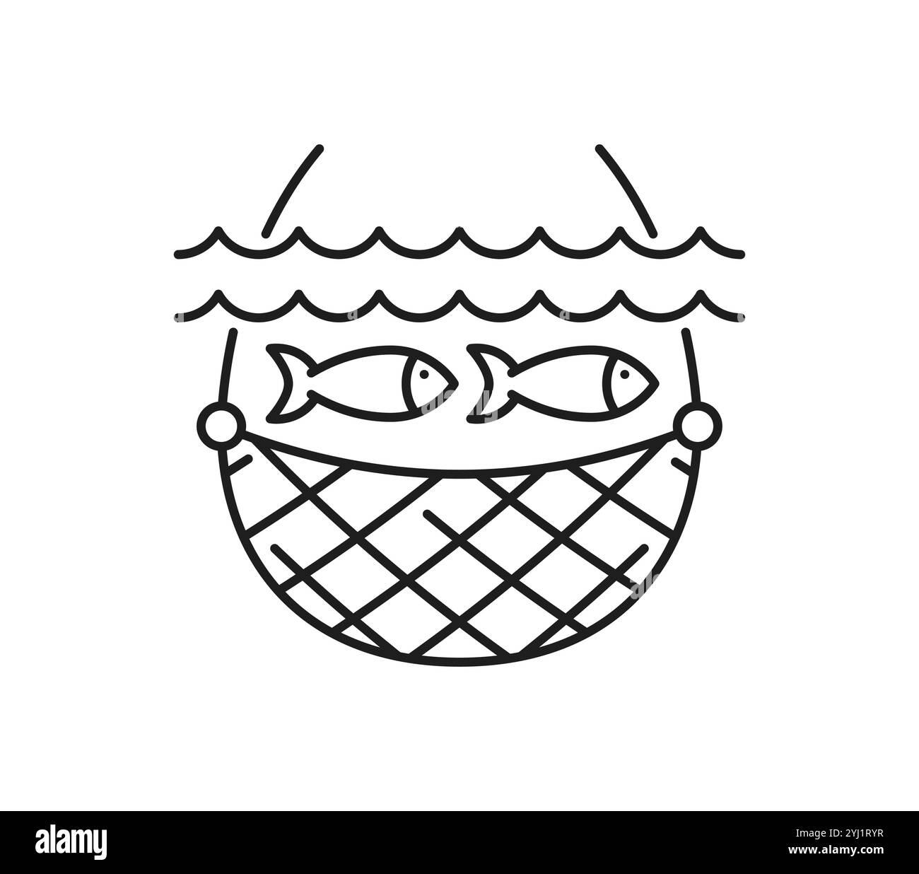 Salmon fish fishing catch thin line icon. Ocean fish fresh product line ...