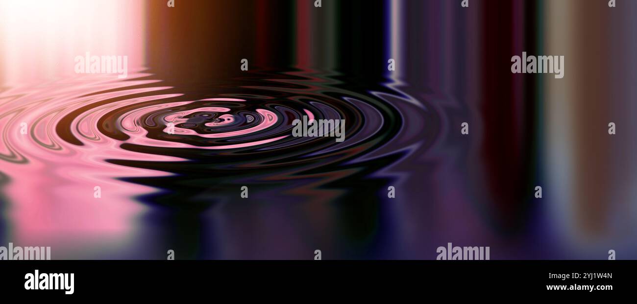 Abstract, ripple and purple with water, pattern and background for ...