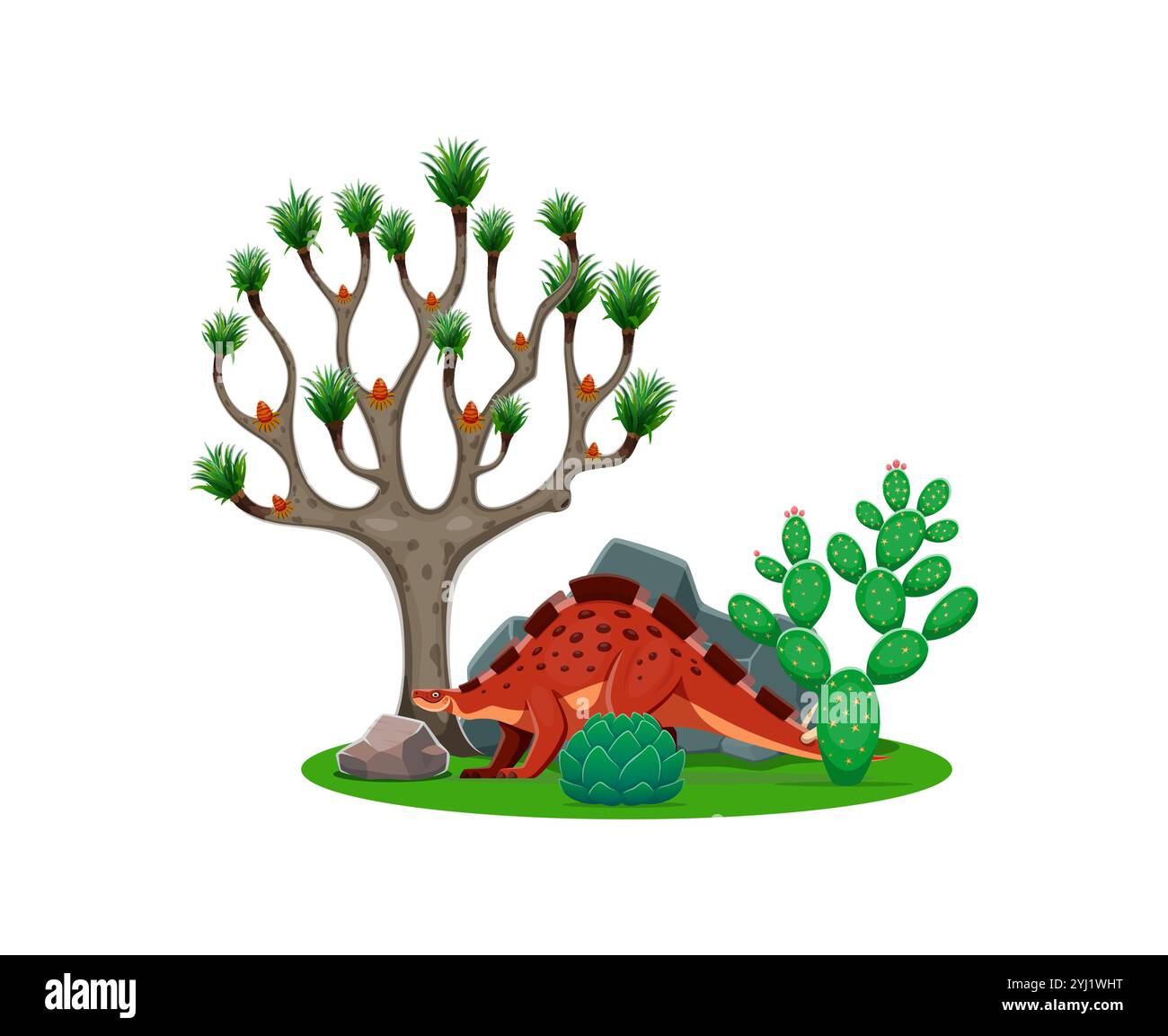 Wuerhosaurus jurassic dinosaur animal character and prehistoric forest ...
