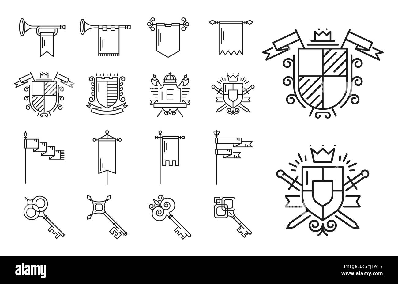 Medieval flags and banners Cut Out Stock Images & Pictures - Alamy