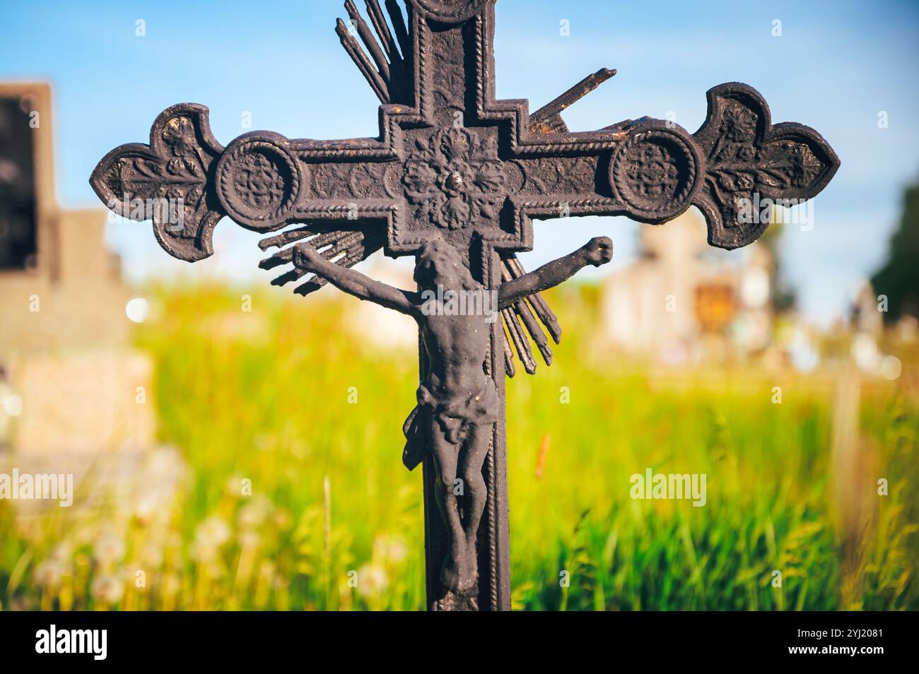 Christian Cross at a Cemetery, a Memorial for All the Departed and ...