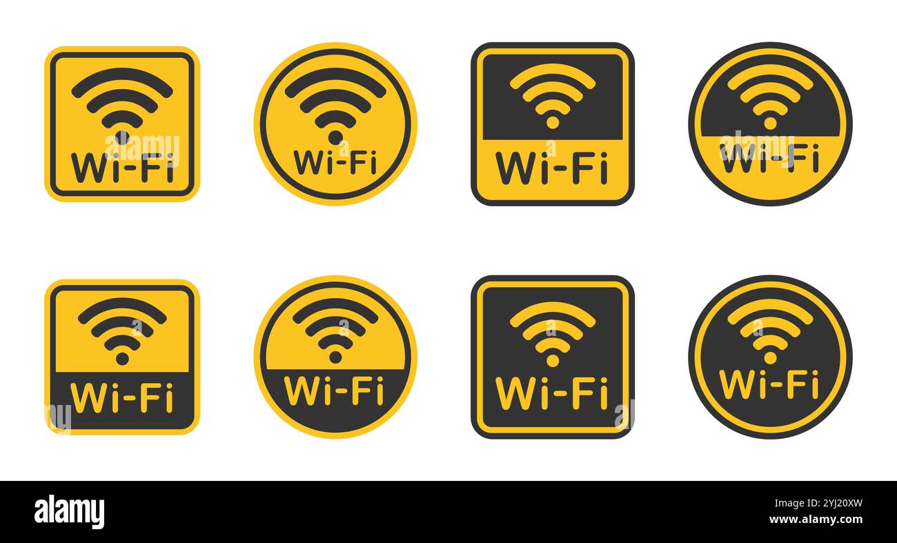 Wifi signal icon wireless symbol connection set. Web network connect ...