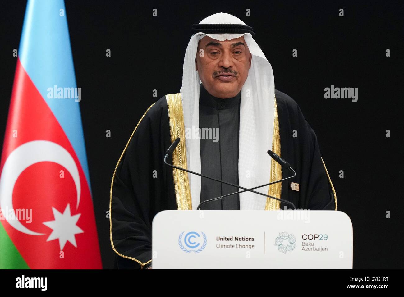 Kuwait Crown Prince Sheikh Sabah Khalid Al Sabah speaks during a ...