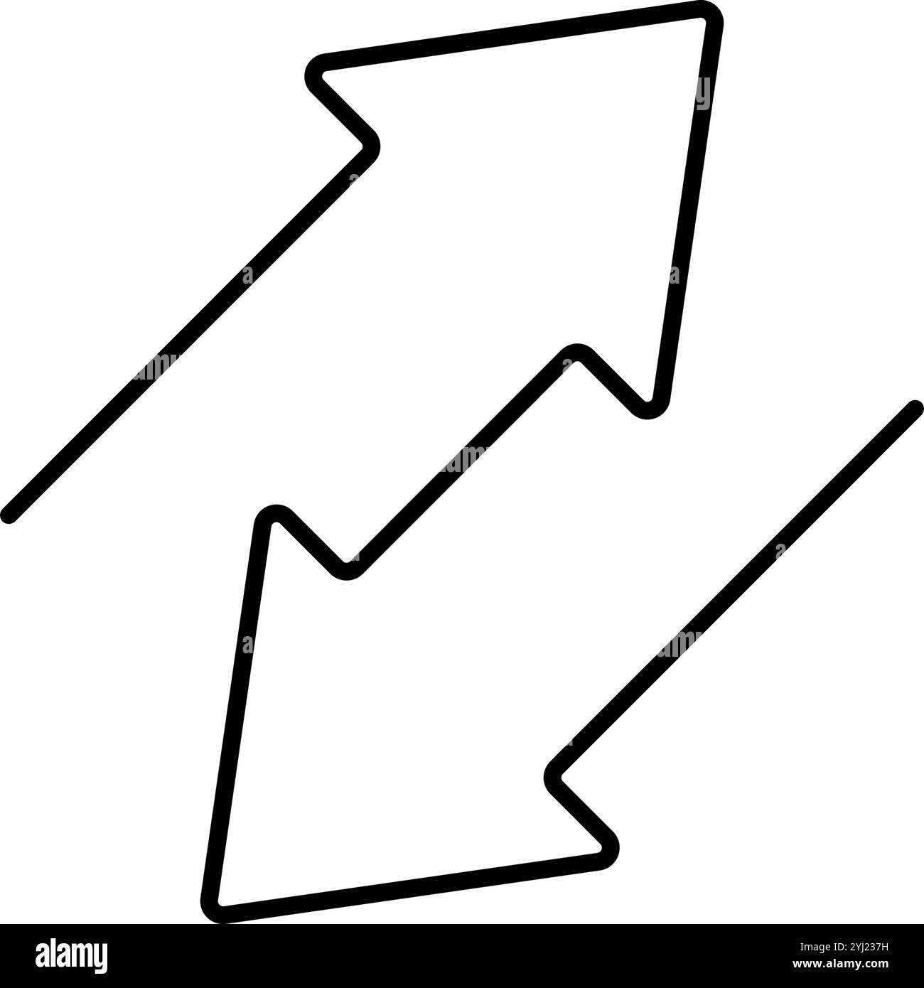 Transfer double arrow icon. Two opposite direction symbol. Exchange line arrow icon. Remove sign ...