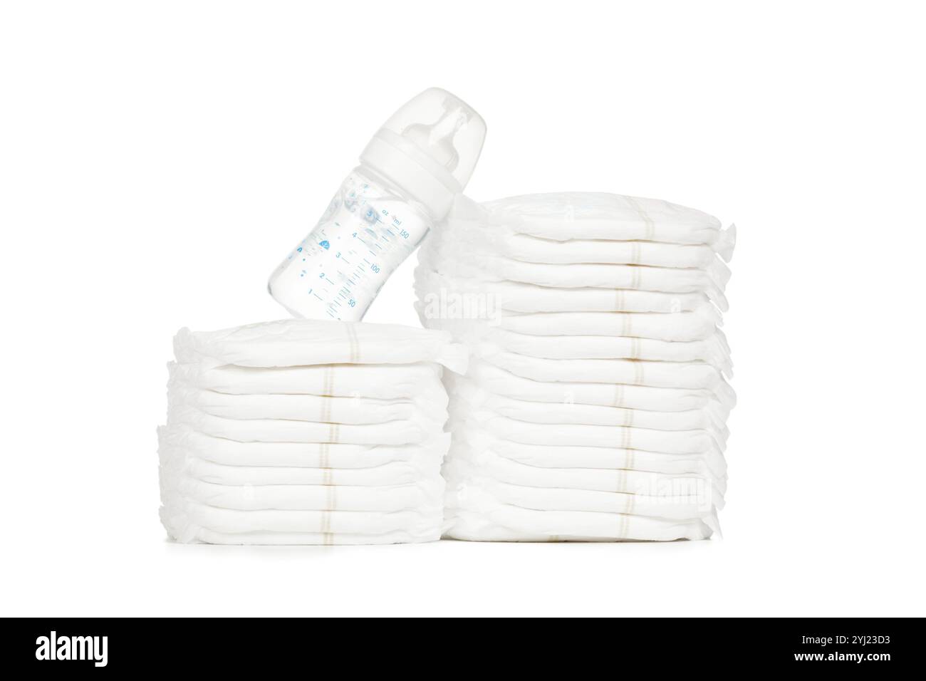 Stack of diapers isolated on white background Stock Photo - Alamy