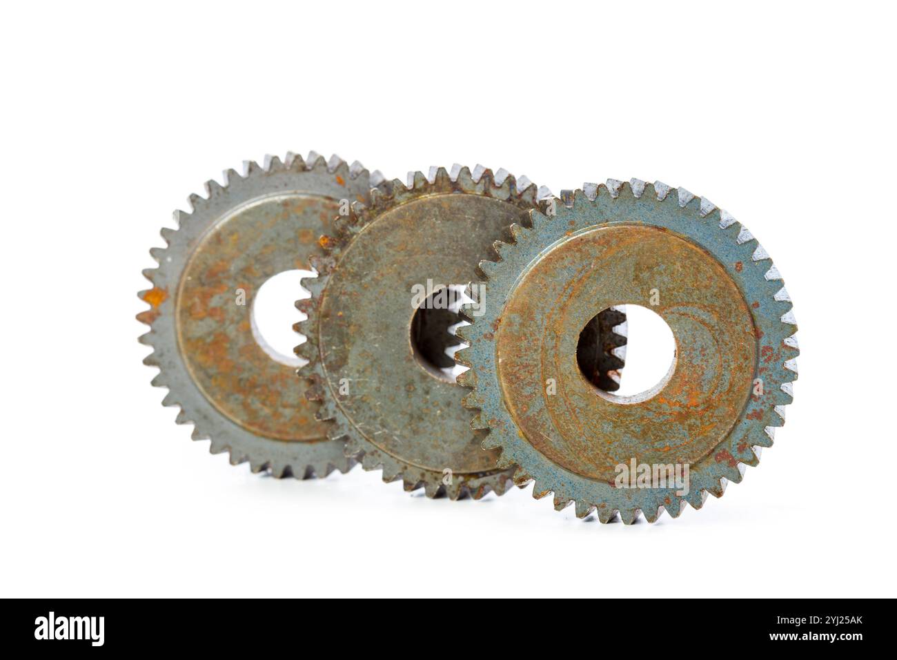 Old Rusty Gears isolated on white Stock Photo - Alamy