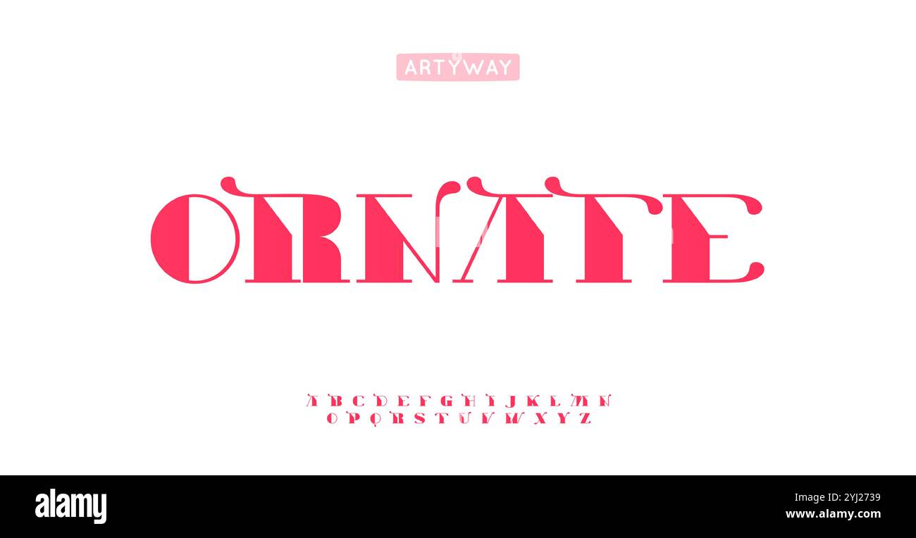 Neoclassic refined alphabet, eye-catching elegant serif letters with ...