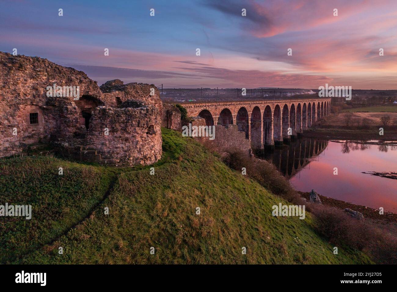 The Royal Border Bridge which carries the main east coast rail link ...