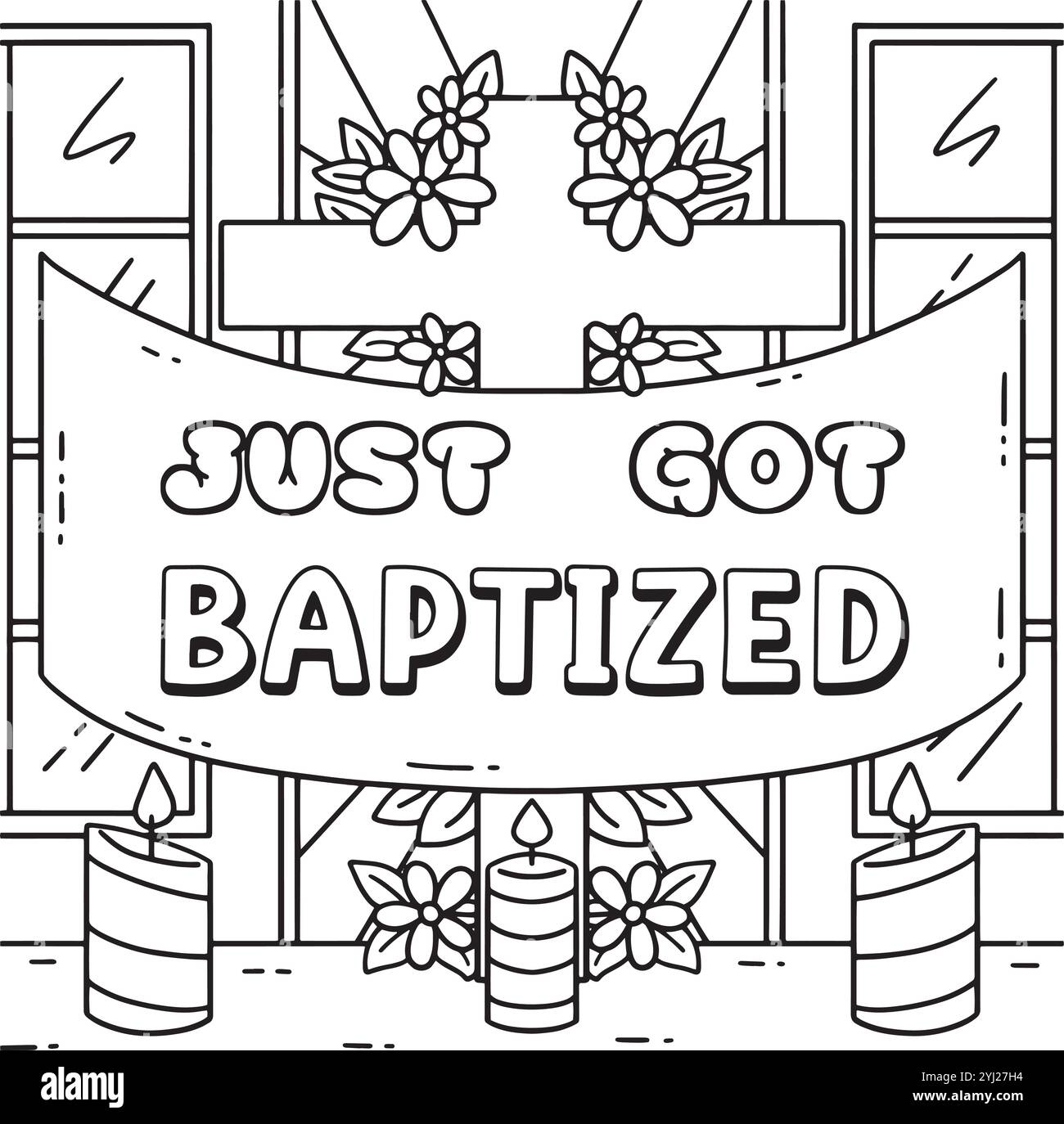 Baptism Just Got Baptized Coloring Page for Kids Stock Vector Image ...