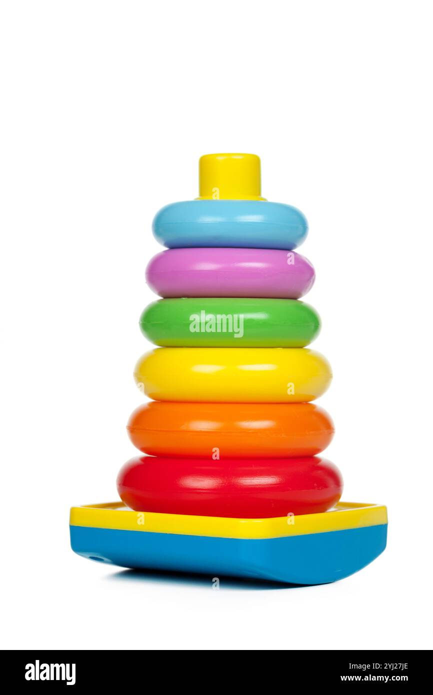 Plastic rainbow toy pyramid Cut Out Stock Images & Pictures - Alamy