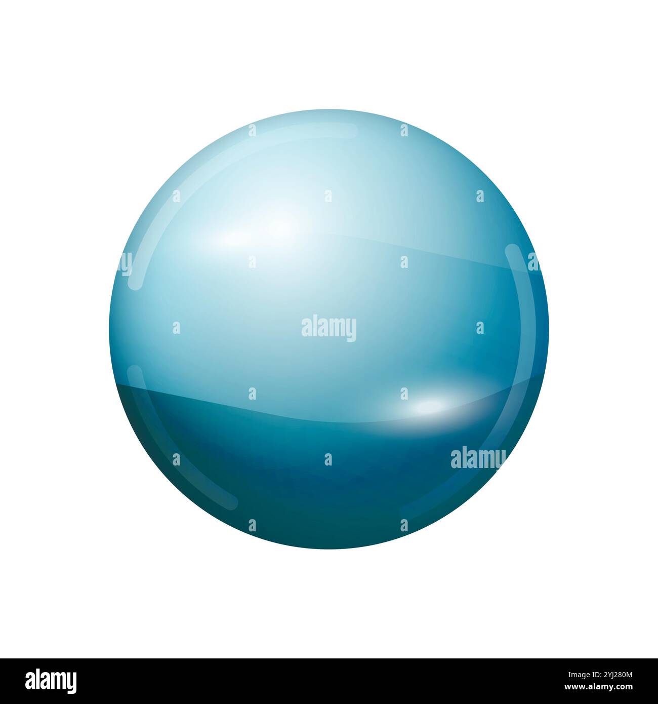 Glass blue ball or precious pearl. Glossy realistic ball, 3D abstract ...