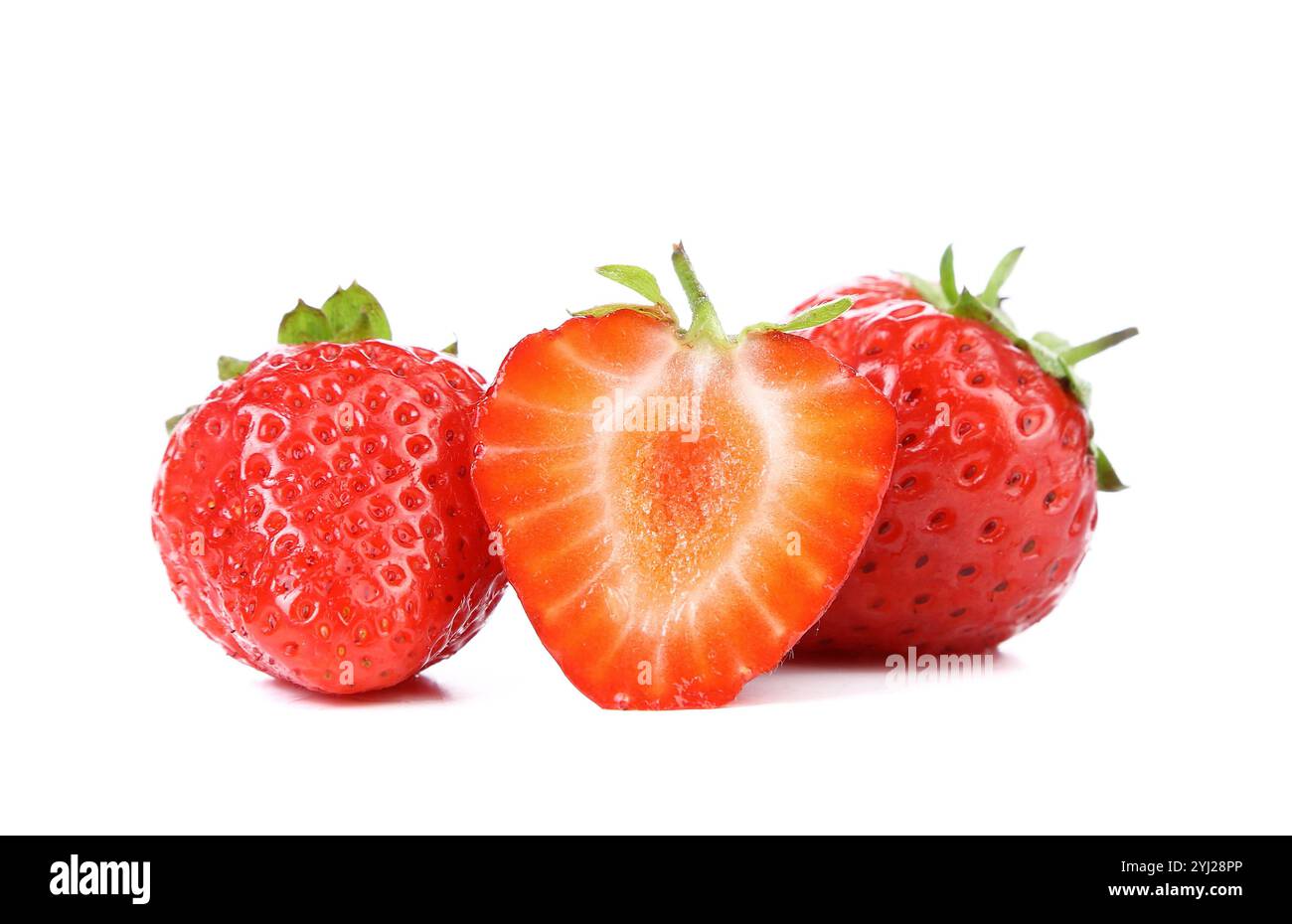 Beautiful strawberries isolated on a white background Stock Photo - Alamy