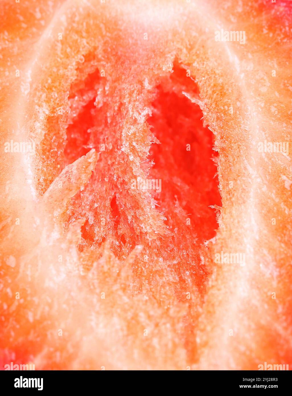 Strawberry. Slice. Middleof fruit. Macro. Whole background Stock Photo ...