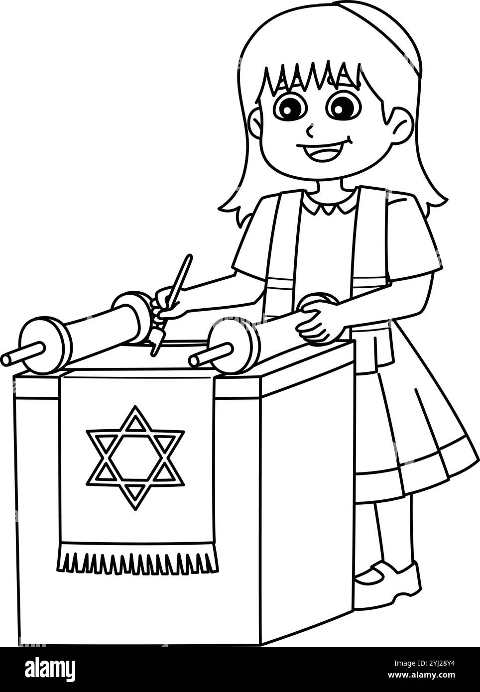 Bat mitzvah girl torah Stock Vector Images - Alamy