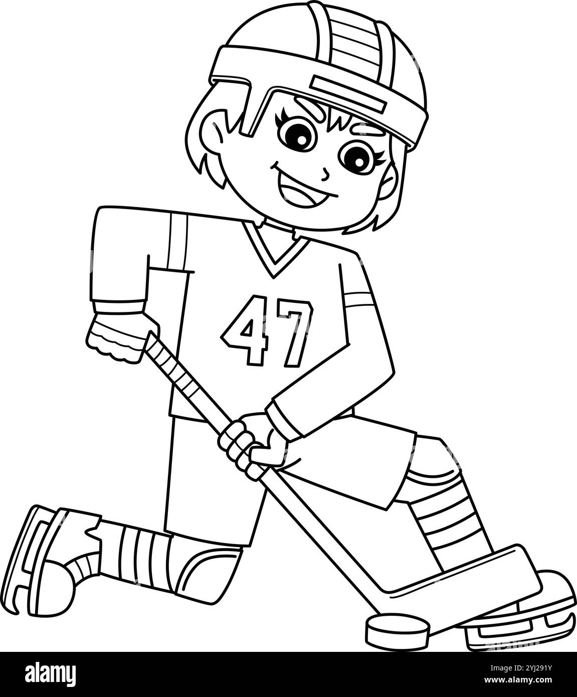 Girl hockey vector Cut Out Stock Images & Pictures - Alamy