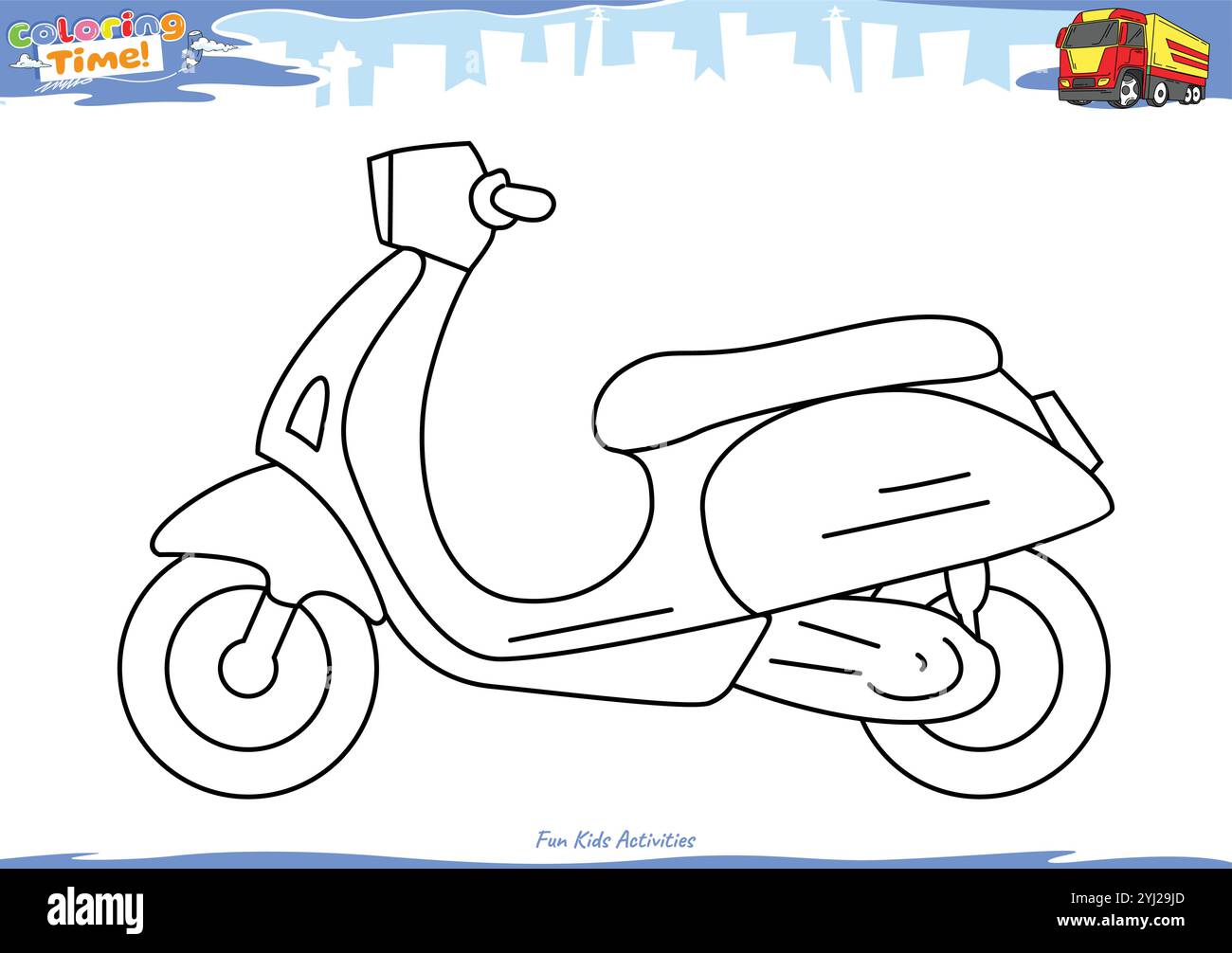 Lets color it. Coloring page with cute cartoon Stock Vector Image & Art ...