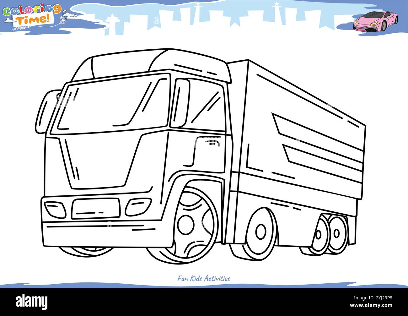 Lets color it. Coloring page with cute cartoon Stock Vector Image & Art ...