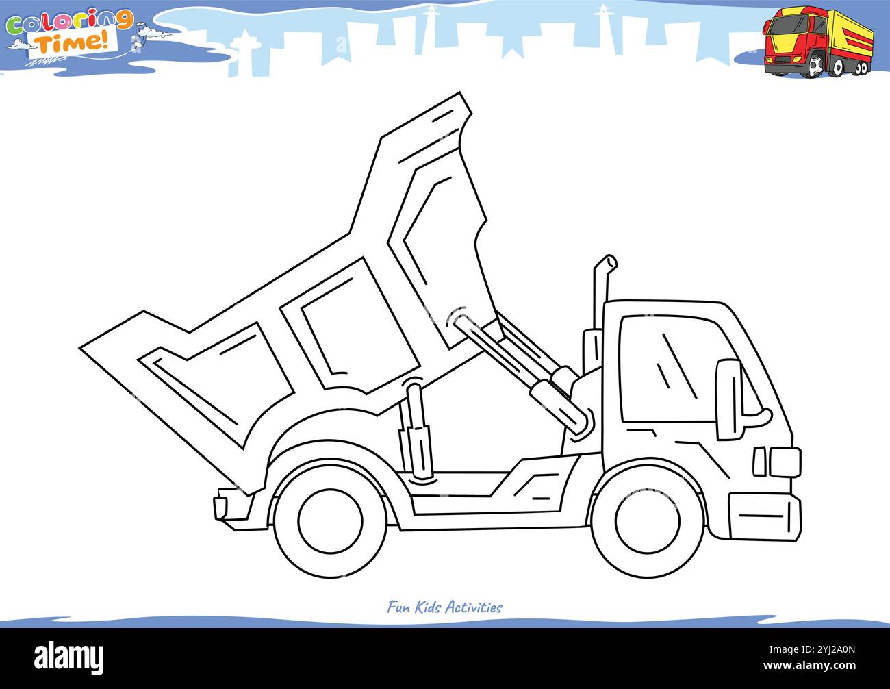 Lets color it. Coloring page with cute cartoon Stock Vector Image & Art ...