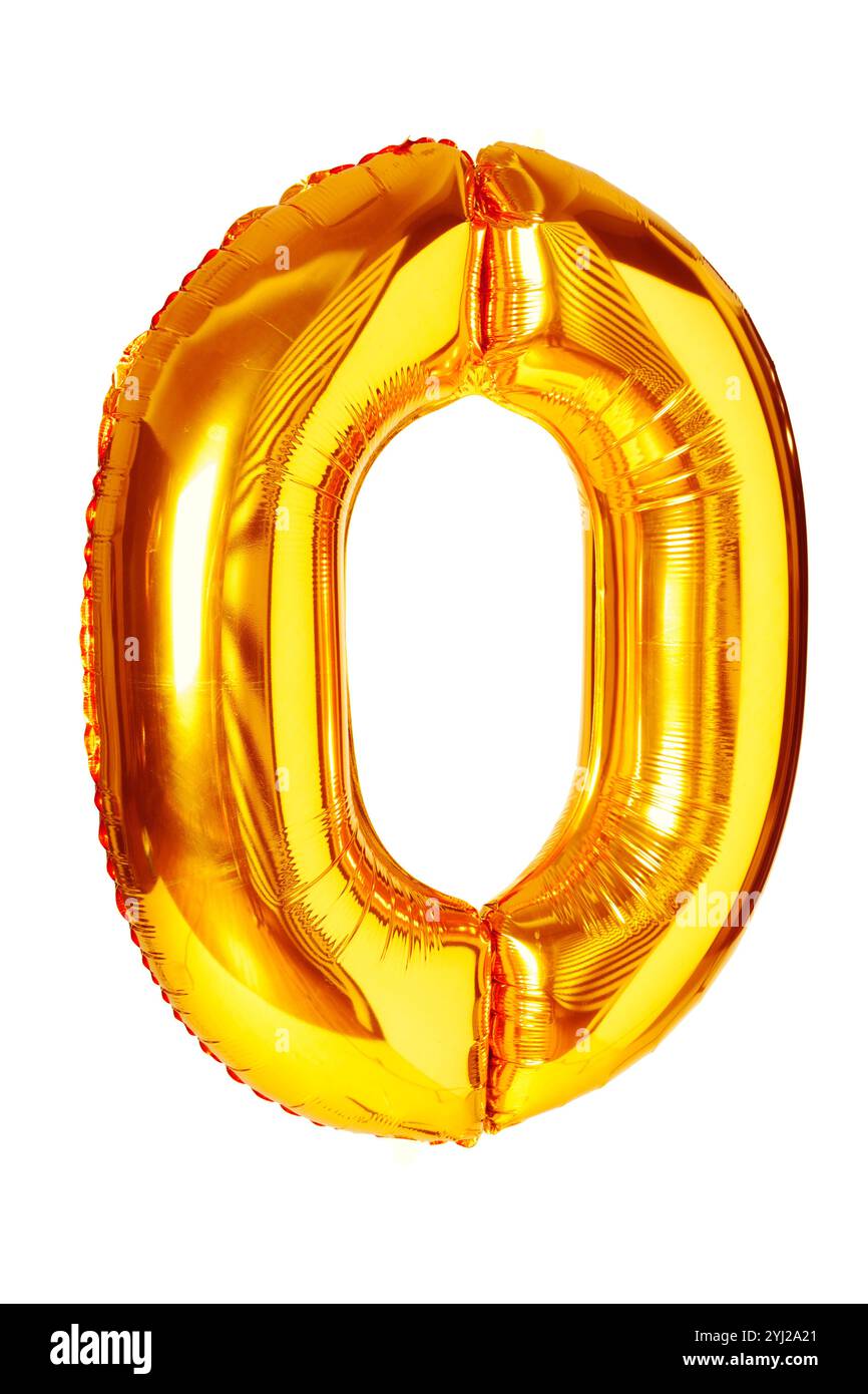 Number zero golden foil Cut Out Stock Images & Pictures - Alamy