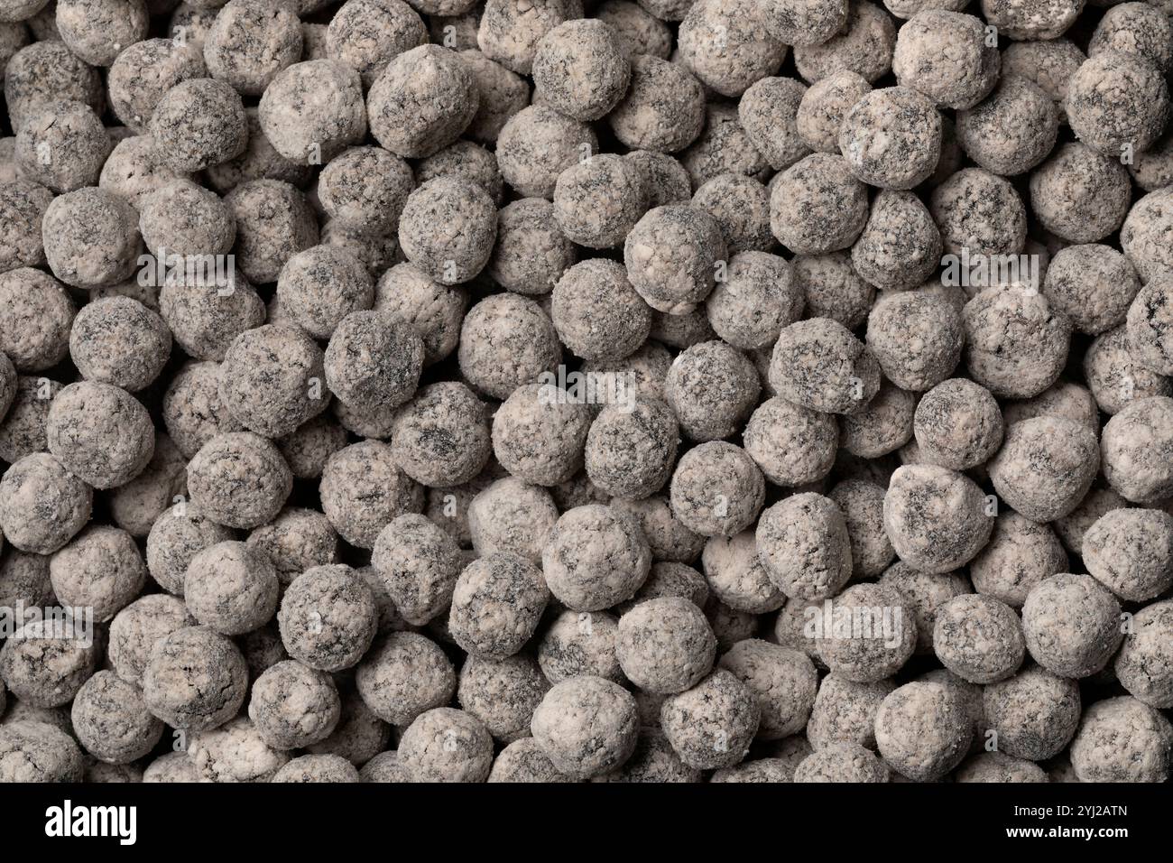 Uncooked black tapioca pearls full frame as background close up Stock ...
