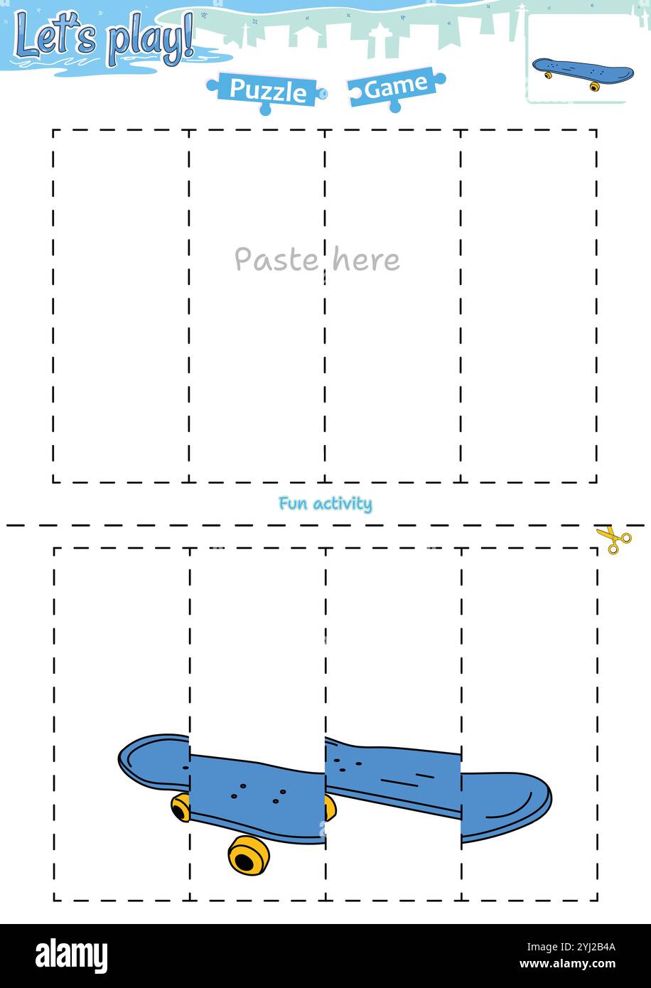 Lets play cut and paste puzzle game with transportation theme Stock ...