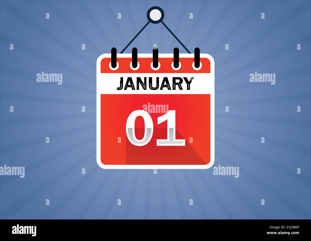 January 01, Calendar hanging sign. 1th days of the month, modern ...