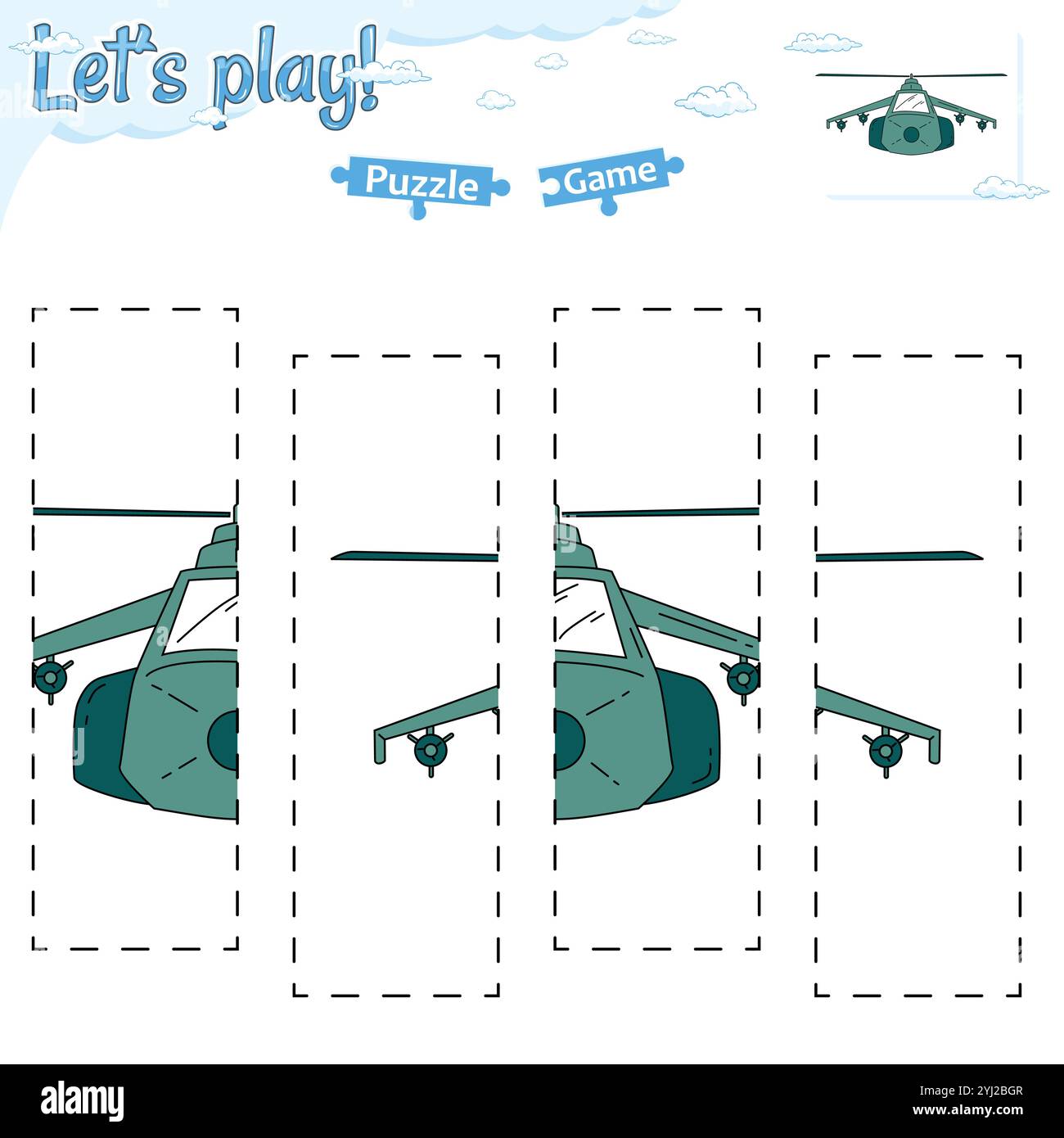 Lets play cut and paste puzzle game with transportation theme Stock ...