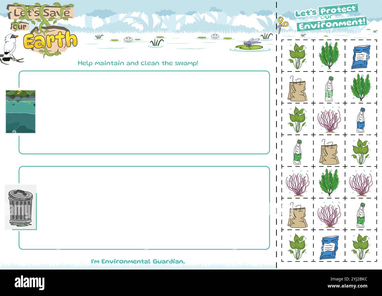 Sorting game Clean it up environment logic game for kids swamp theme ...