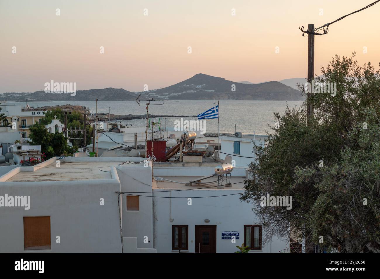 Naxos Hora town in Naxos, largest of the Greek Cyclades islands in the ...
