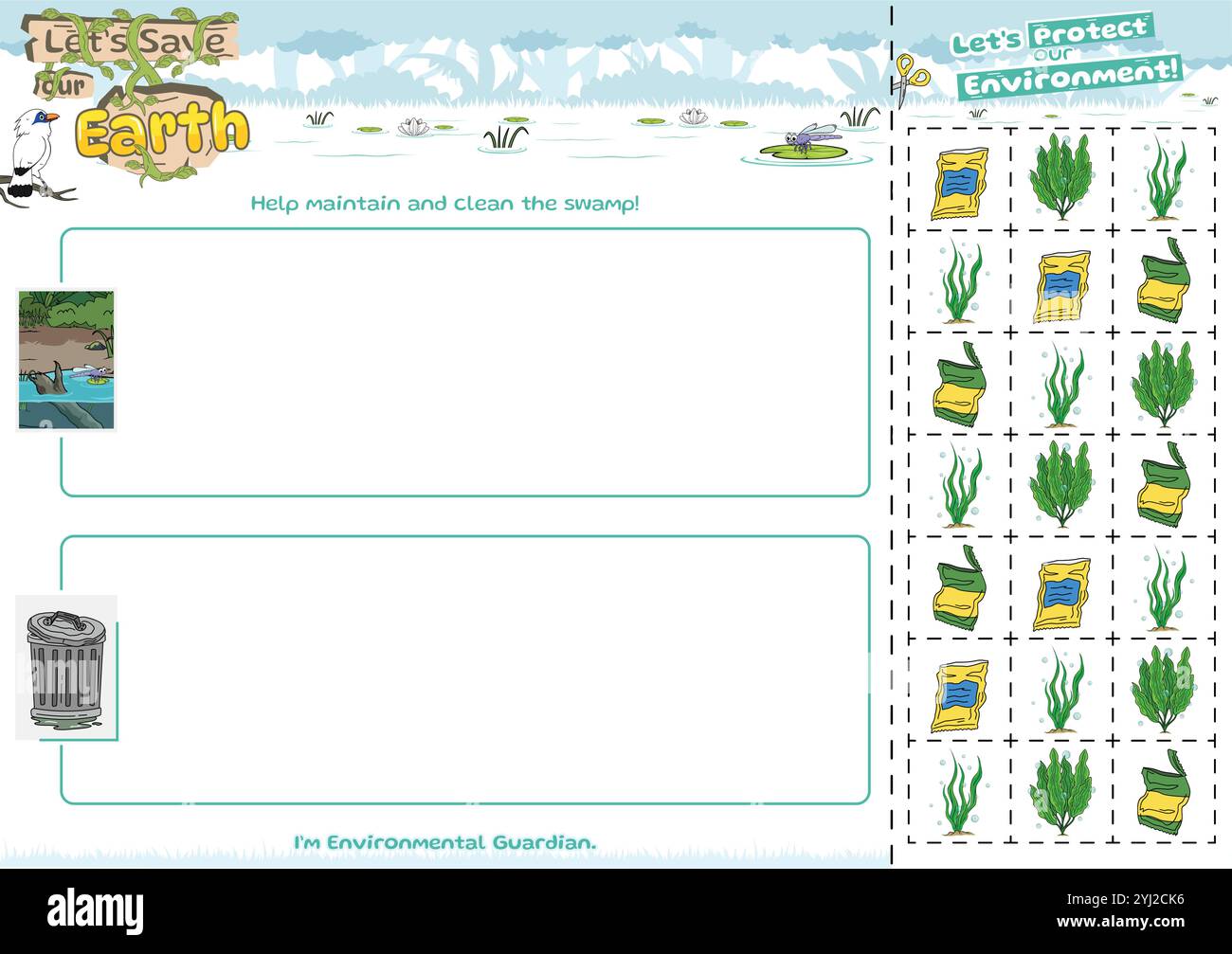 Sorting game Clean it up environment logic game for kids swamp theme ...