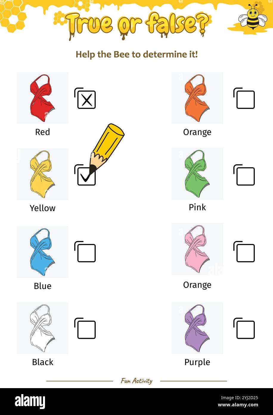 True or false help the Bee to determine it Stock Vector Image & Art - Alamy