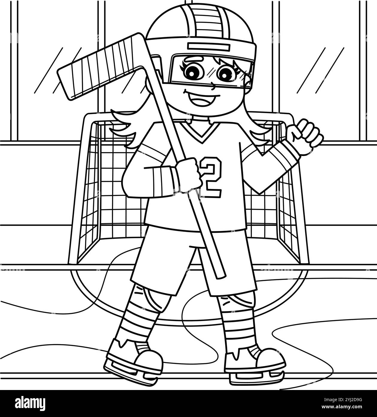 Hockey kids drawing Black and White Stock Photos & Images - Alamy