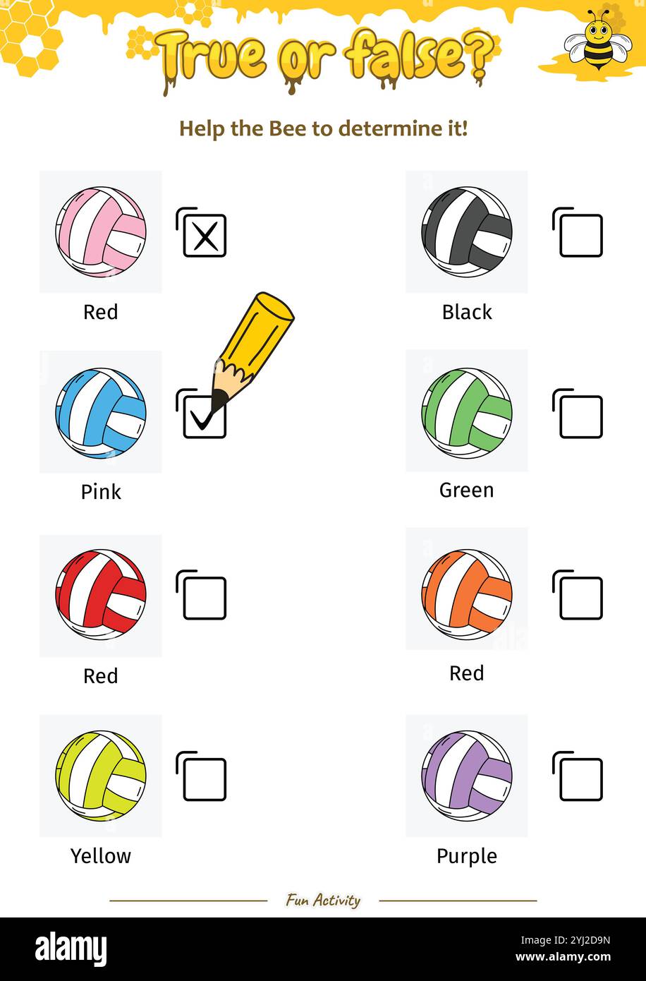 True or false help the Bee to determine it Stock Vector Image & Art - Alamy