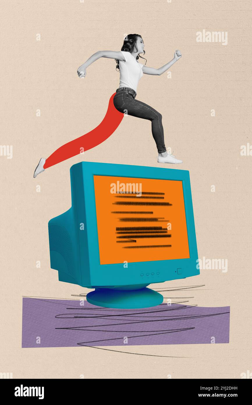 Composite trend artwork 3D sketch image photo collage of student young ...