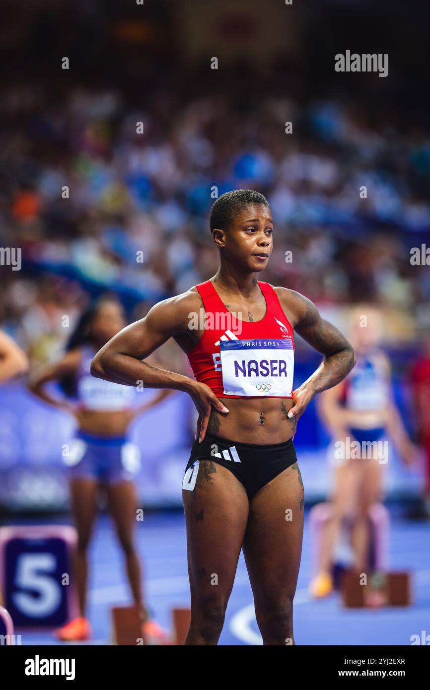 Salwa Eid Naser participating in the 400 meters at the Paris 2024 ...