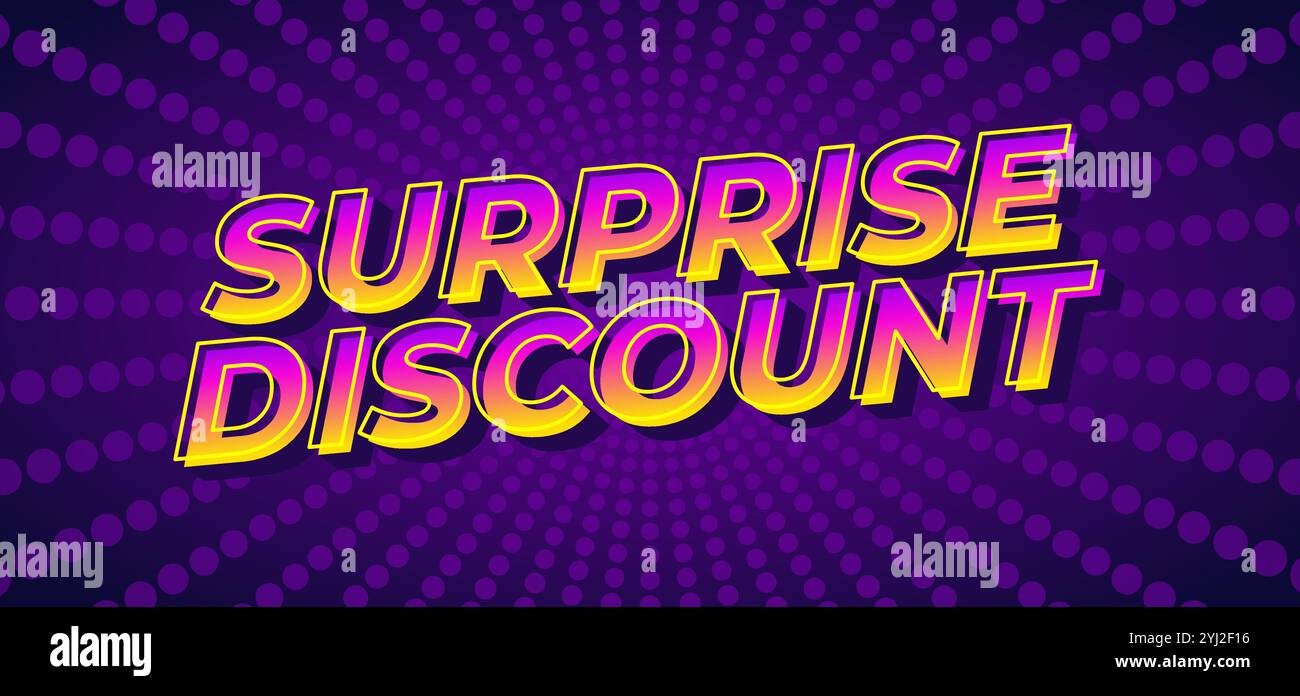 Surprise discount. Text effect design in 3D look for banner or website ...