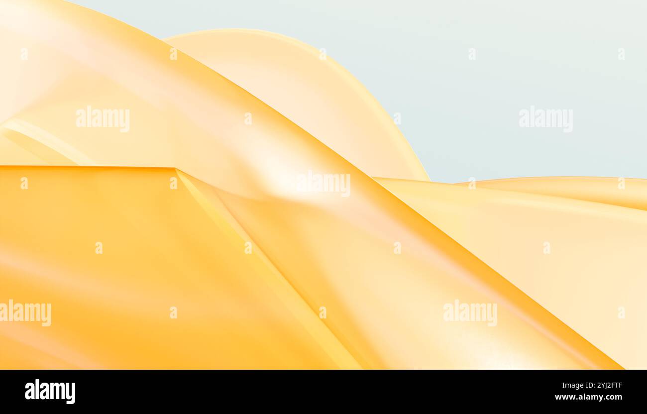 Smooth yellow and cream fabric waves with a soft gradient background ...