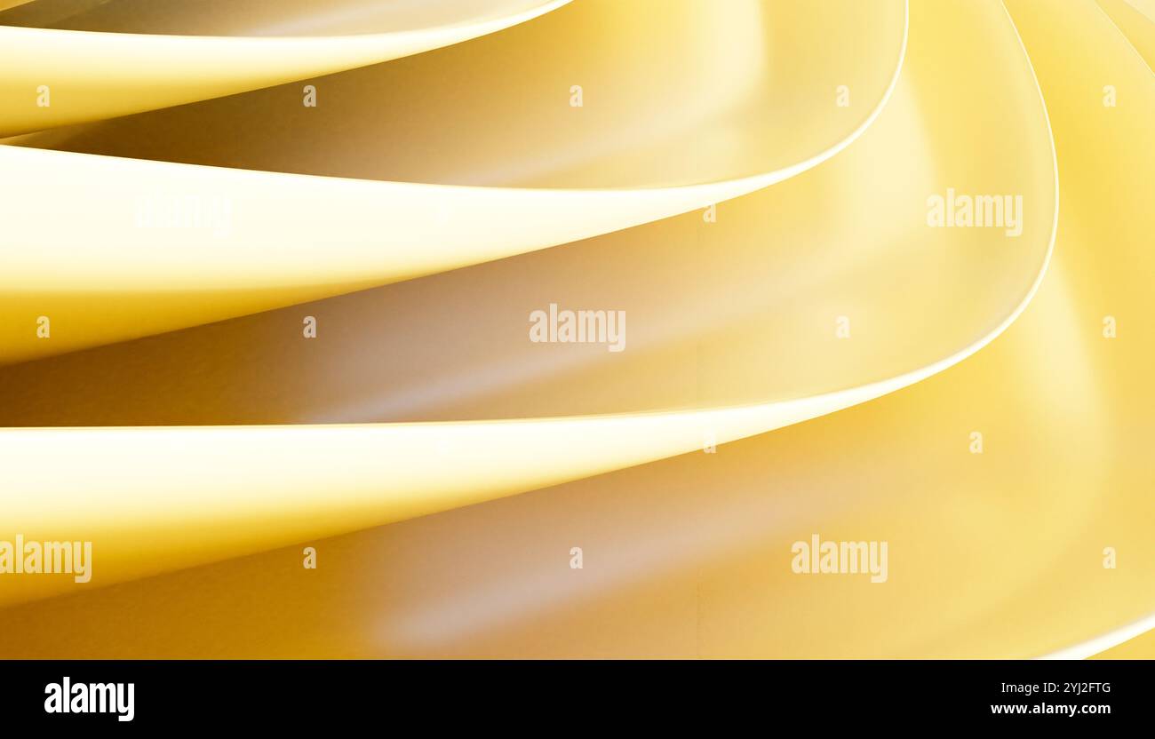 Smooth yellow curves forming an abstract and modern design Stock Photo ...
