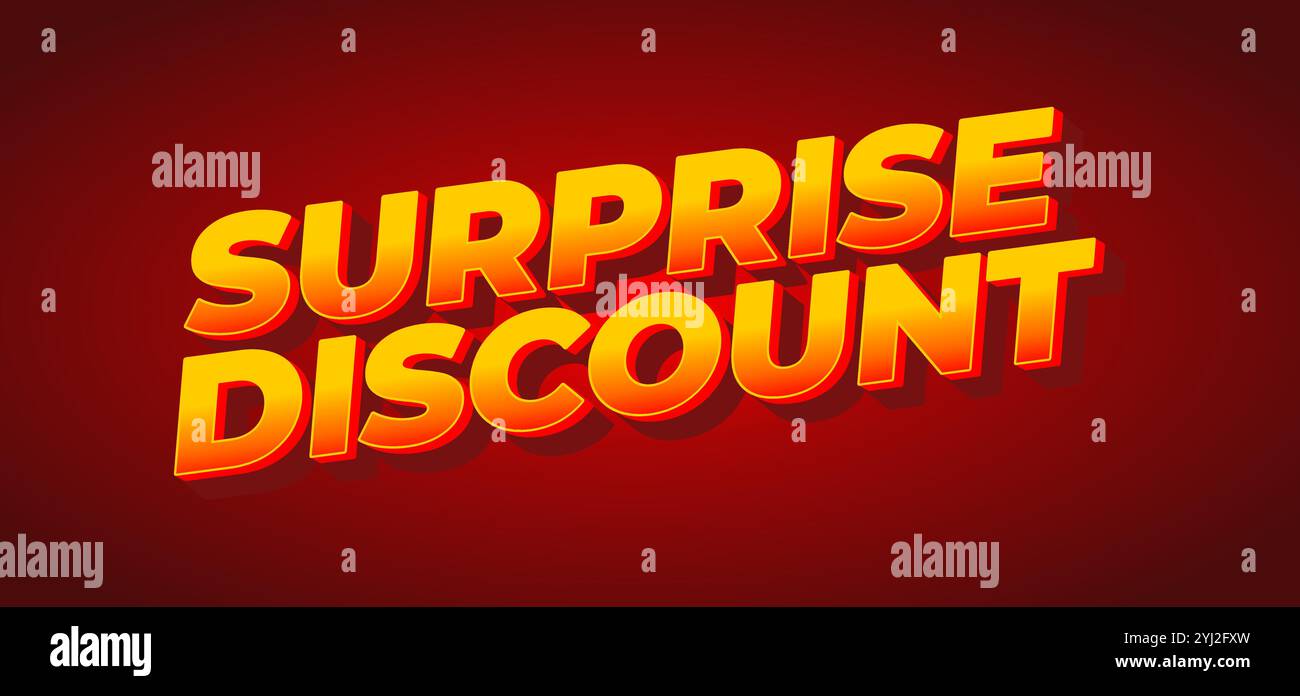 Surprise discount. Text effect design in 3D look for banner or website ...