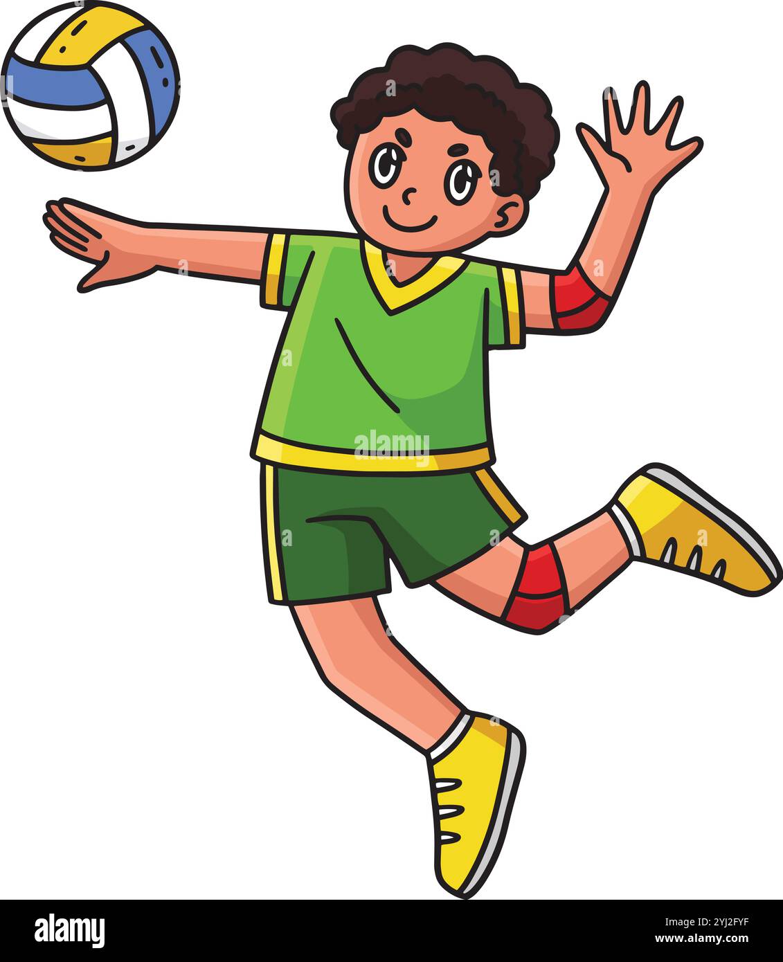 Volleyball Player doing Jump Serve Illustration Stock Vector Image ...