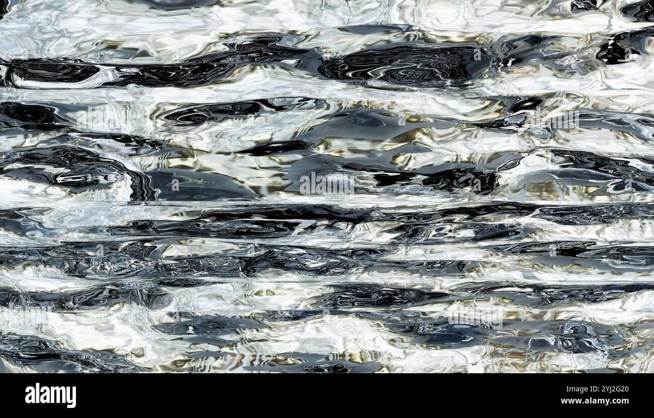Illustration of Abstract rippling water texture with reflections and ...