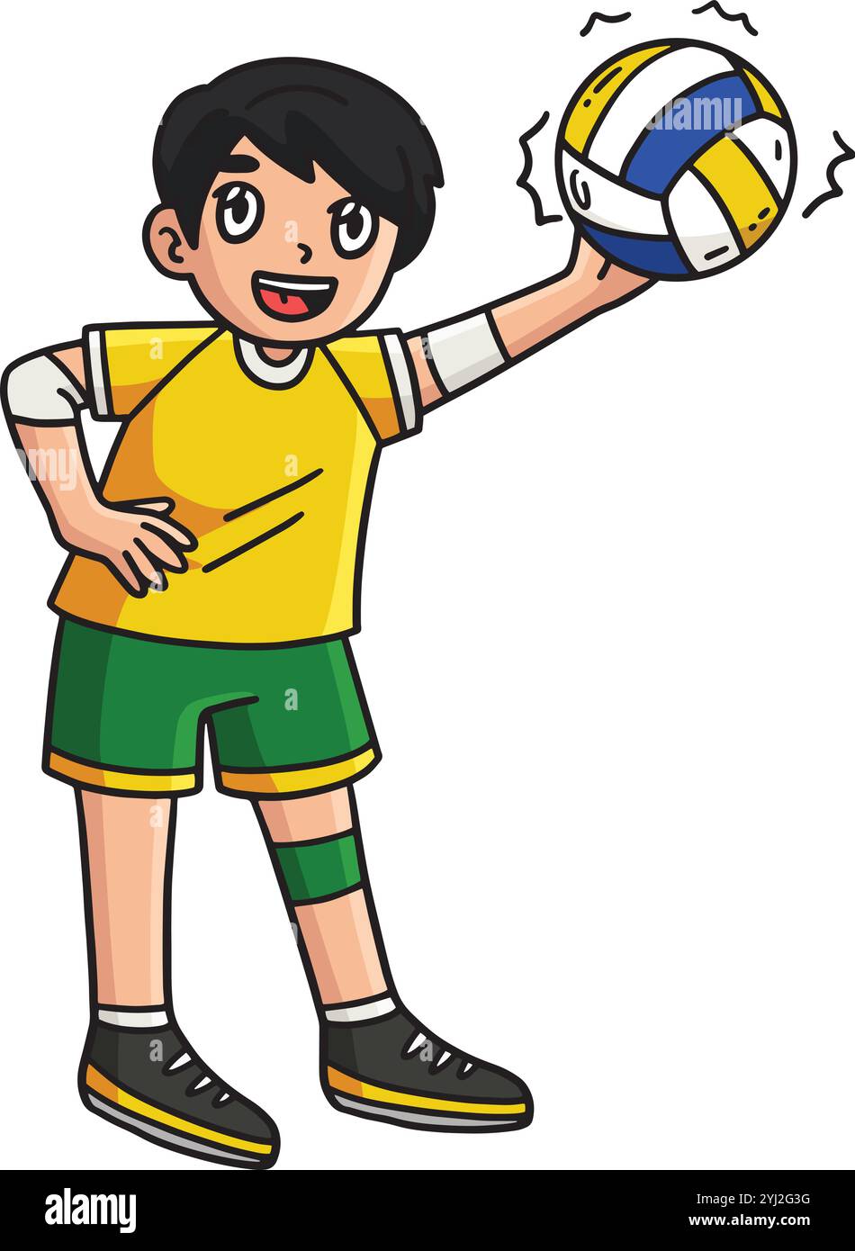 Volleyball Player Spiking the Ball Cartoon Clipart Stock Vector Image ...