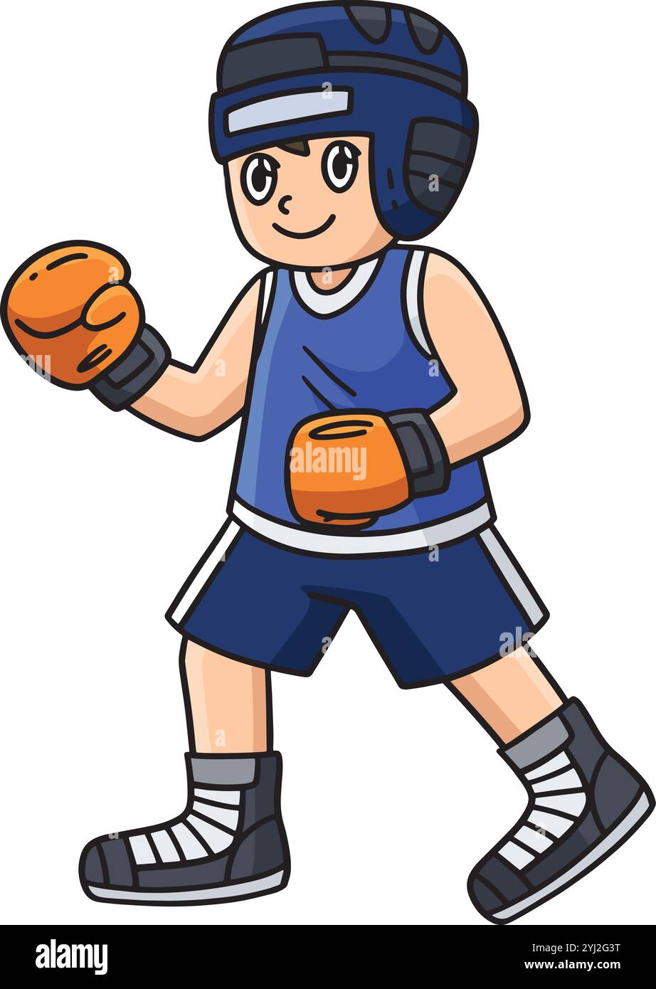 Boxing Boxer with Protective Gear Cartoon Clipart Stock Vector Image ...